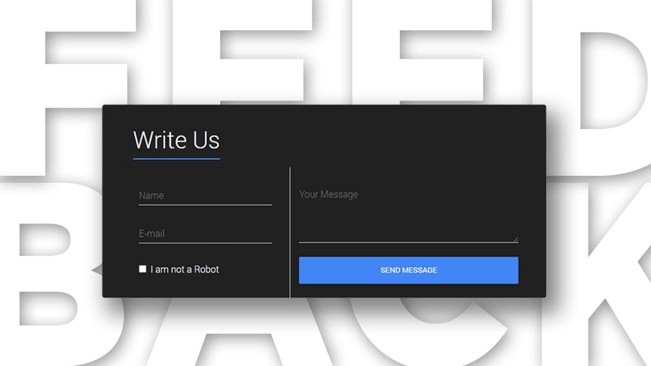 Bootstrap 4 Feedback Form | How to Create Feedback Form in Bootstrap 4 ...